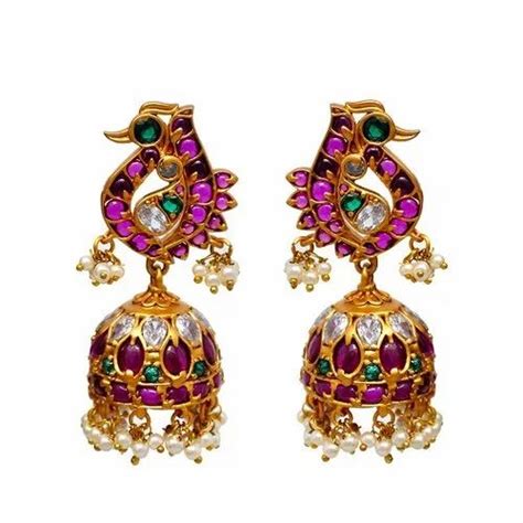 Available In Zincbrass Golden Artificial Jhumki Earrings At ₹ 1393set