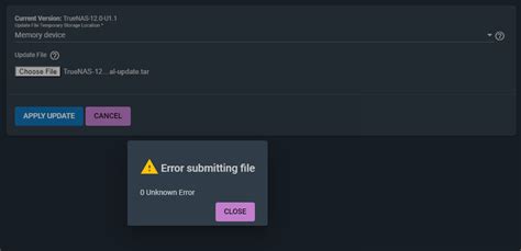 Manual Update To Truenas 120 U2 Fail Truenas Community