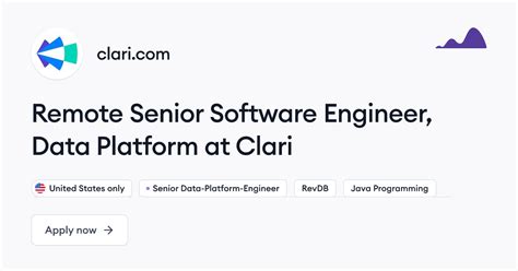 Clari Hiring Senior Software Engineer Data Platform • Remote Work From Home Himalayas