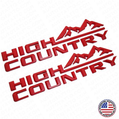 2x 19 21 Red Chevy Tahoe Silverado High Country Fender Letter Logo