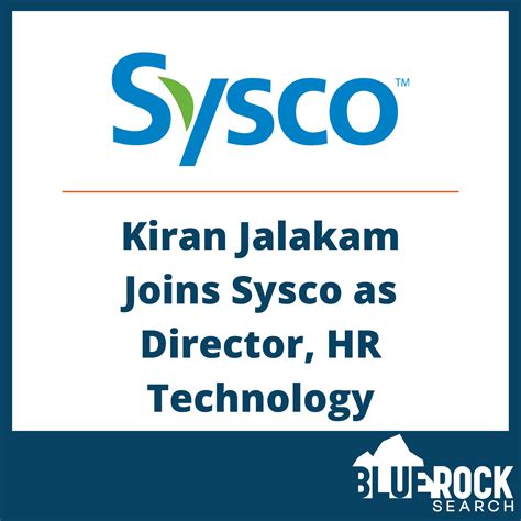 kiran jalakam joins sysco as director hr technology blue rock search