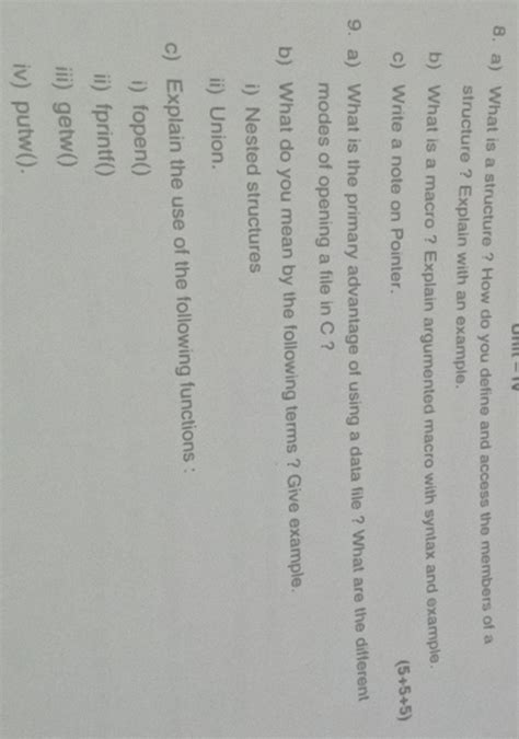 8 A What Is A Structure How Do You Define And Access The Members Of A