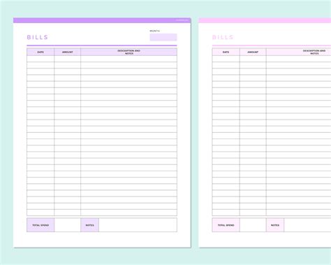 Editable Bill Tracker Printable Bills Tracker Monthly Bill Etsy Australia