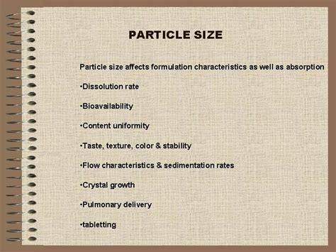 PREFORMULATION PARTICLE SIZE Dr Dinesh M Biyani M