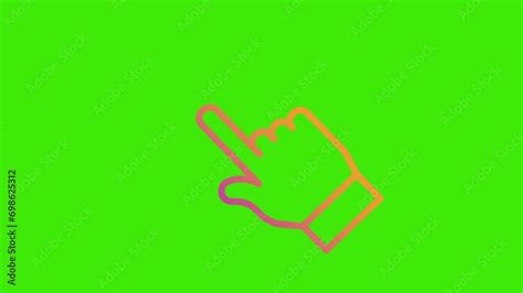2d Animation Cartoon Pointer Arrow Cursor Clicking Mouse Click On Green Screen Chroma Key