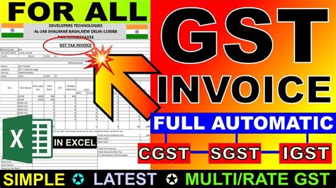 9 Fully Automatic Gst Billing Invoice Excel 👌 Free Download Sale Invoice Template In Excel 🔥