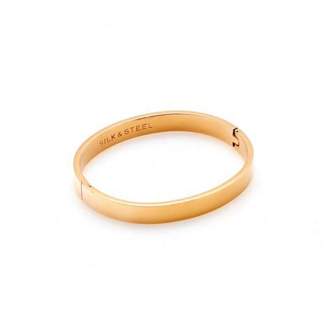 Luccia Bangle Sleek Gold Designed Silk And Steel