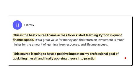 Pyquant News 🐍 On Linkedin Unreal I Live For Testimonials Like This This Is The Best Course I