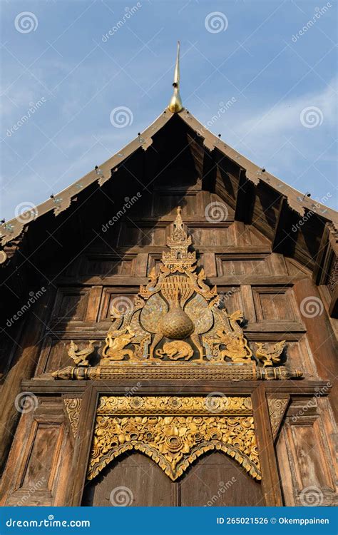 Top Part And Roof Of The Wooden Sanctuary Of Phan Tao Temple In Chiang