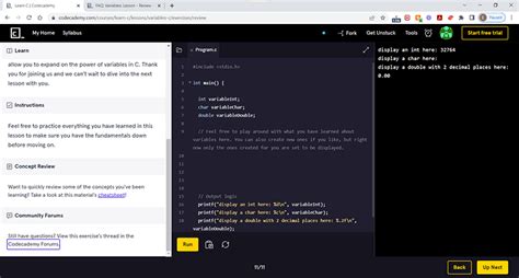 Faq Variables Lesson Review Uncategorized Codecademy Forums
