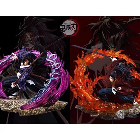ฟิกเกอร์ Demon Slayer Gk Pvc Figure โมเดล Tsugikuni Yoriichi Vs Kokushibo Battle Posture 21cm