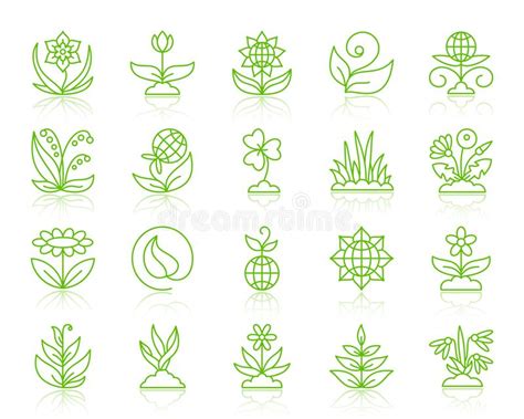 Garden Simple Color Line Icons Vector Set Stock Vector Illustration