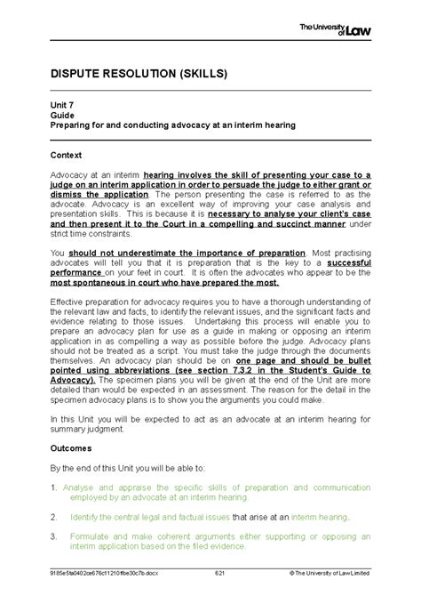 Dis Ws Ce Guide DISPUTE RESOLUTION SKILLS Unit Guide Preparing For And Conducting