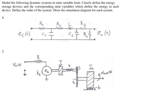 Model The Following Dynamic Systems In State Variable Chegg Com