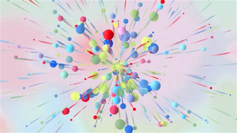 Colorful Balls Move To Center Motion Abstract Animation In Biology Or