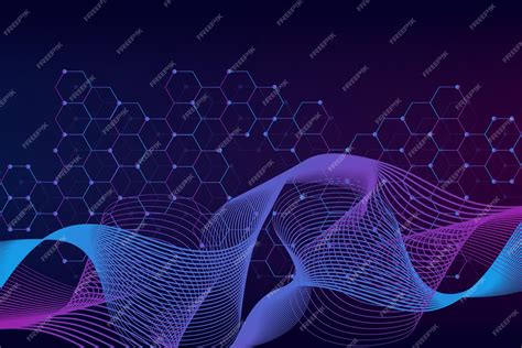 Premium Vector Technology Abstract Lines And Dots Connect Background With Hexagons
