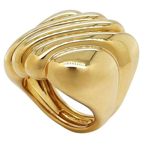 18k Yellow Gold Wave Texture Ring For Sale At 1stdibs