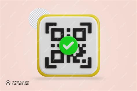 Сканирование Qr кода подтверждение оплаты Qr код 3d значок Премиум Psd Файл