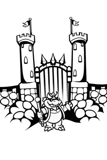 Bowsers Epic Castle Defense Coloring Page Free And Printable