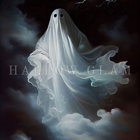 Ghost In The Night Sky Celestial Print Night Wall Art Ghost Art