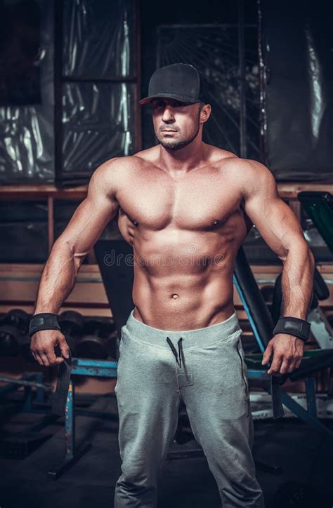 Muscle Man Who Is Posing Stock Image Image Of Adult 45782387