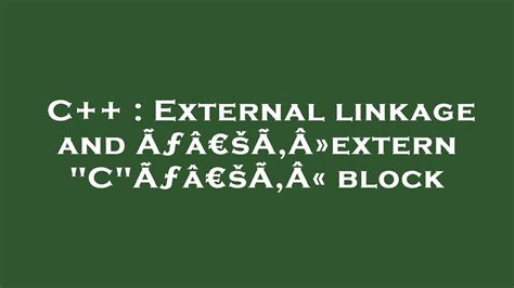 C External Linkage And Ãƒâ€šÃ‚Âextern CÃƒâ€šÃ‚Â Block Youtube
