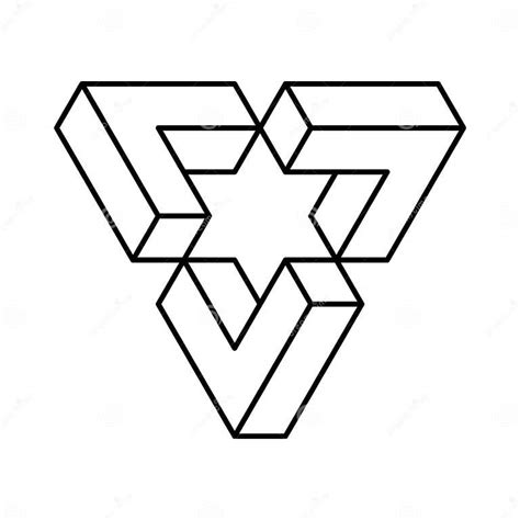 Impossible Linear Triangle Penrose Shape Esher Geometric Object Optical Illusion Visual