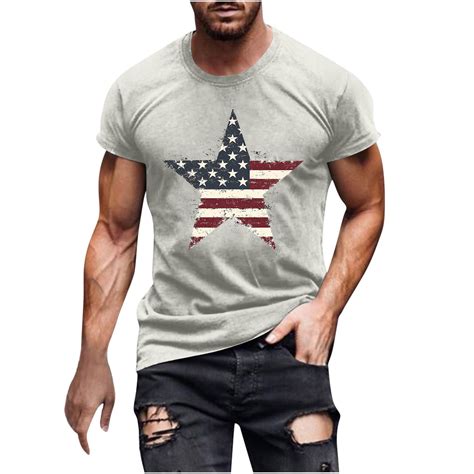 Tqcoqu Mens Independence Day Of The United States Flag Print Short