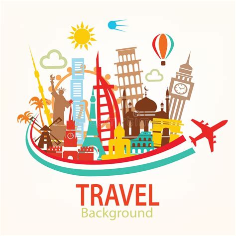World Travel Landmarks Silhouettes Icons Set Stock Vector Illustration Of Flight Holiday
