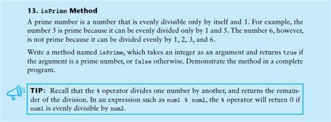 Solved 13 IsPrime Method A Prime Number Is A Number That Is Chegg Com