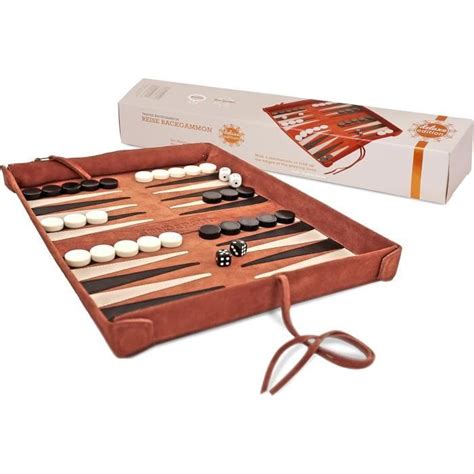 Sondergut Jeu De Voyage De Backgammon Deluxe Jeu En Cuir Véritable