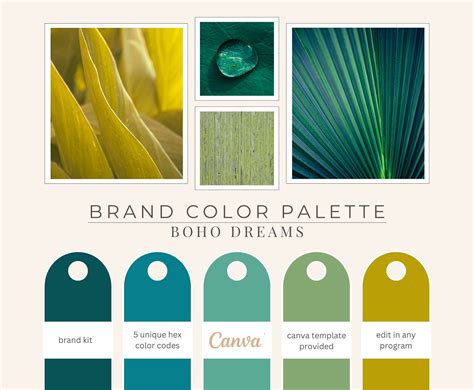 Boho Color Palette Hex Codes Branding Board Color Scheme Greens Sage And Deep Mustard