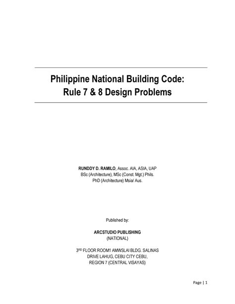 Compilation Of E Design Problems Philippine National Building Code
