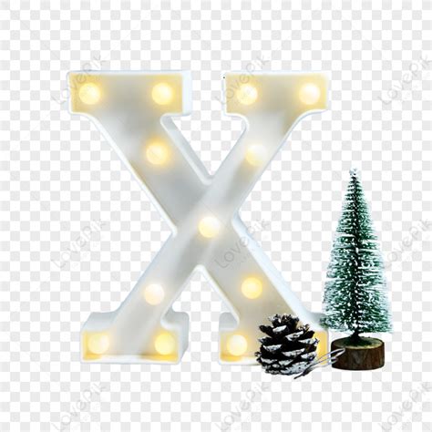 크리스마스 트리 장식 문자 X 크리스마스 조명솔방울편지 Png 일러스트 무료 다운로드 Lovepik