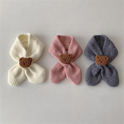 Badu Bg Есен Зима Топъл детски шал Мека вълна Детски плетен лигавник за новородени Бебешки