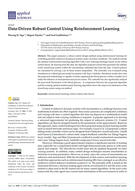 Pdf Data Driven Robust Control Using Reinforcement Learning