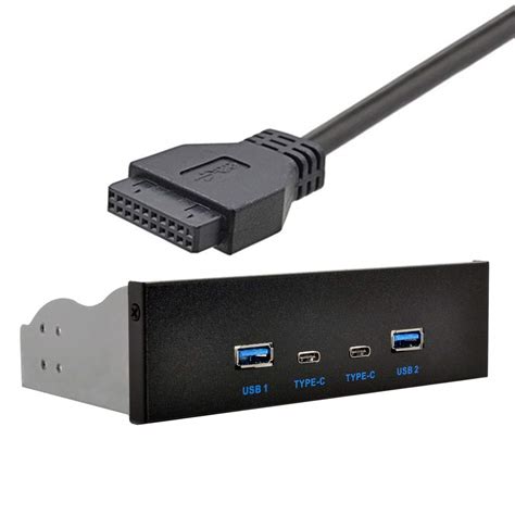 Buy Xiwai Usb C And Usb 3 0 Hub 4 Ports Front Panel To Motoard 20pin Connector Cable For 5 25 Cd