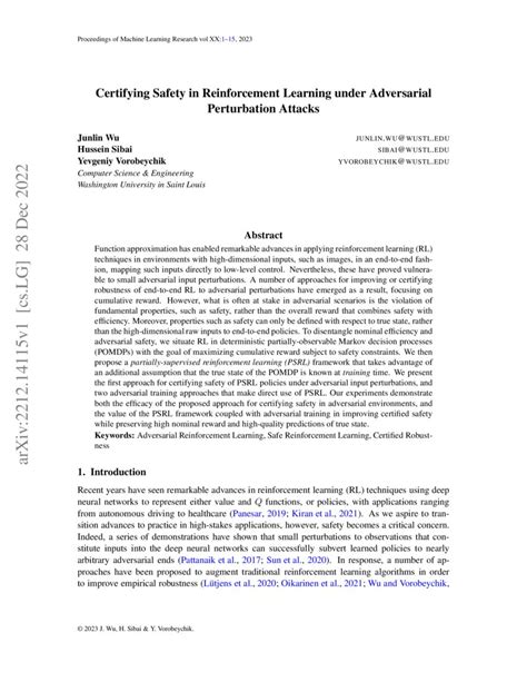 Certifying Safety In Reinforcement Learning Under Adversarial Perturbation Attacks Deepai