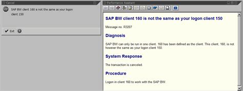 1720687 R3207 R3206 Brain009 When Calling Transaction Rsa1 In A Bw