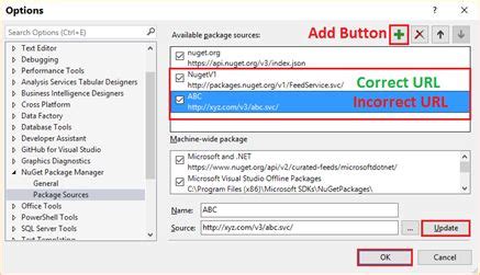 Adding Package Source In Visual Studio