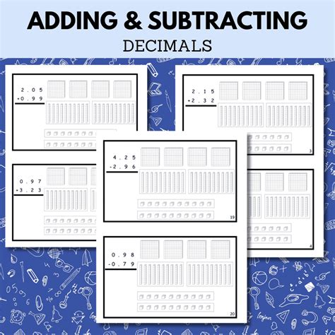 Add And Subtract Decimals Using Base Ten Blocks Free Printable