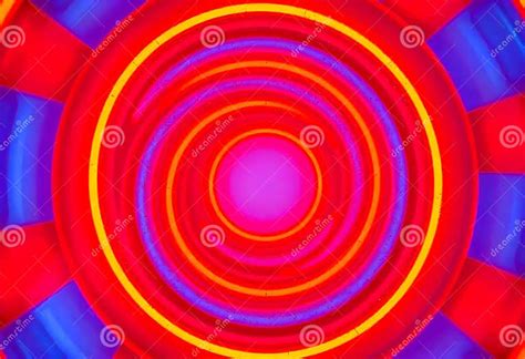 Colorful Concentric Circles Creating Hypnotic Target Effect Stock