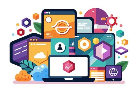 A Creative Workspace Features Customizable Javascript Frameworks And Vibrant Interface Elements