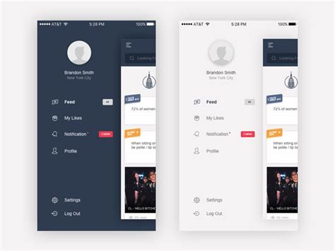 Side Menu Exploration Mobile Design Inspiration Gui Design Siding