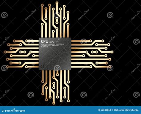 Central Processor Unit Cpu Top View Isolated On Whitebackground D