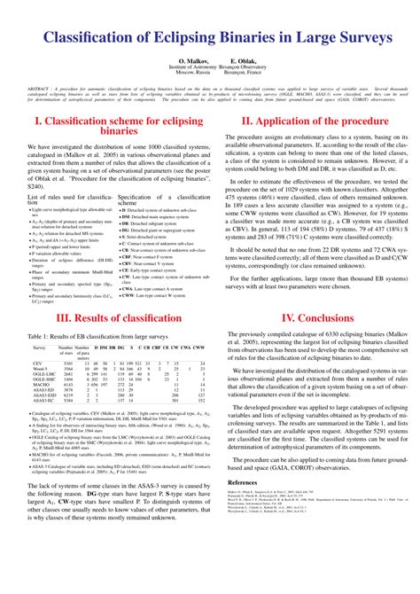 Pdf Classification Of Eclipsing Binaries In Large Surveys