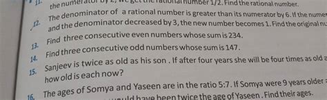 12 The Denominator Of A Rational Number Is Greater Than Its Numerator By