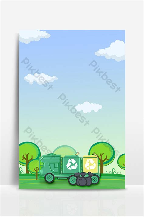 Blue Sky And White Clouds Green Environmental Protection Garbage
