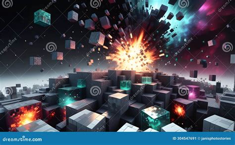 Exploding Minecraft Colorful Cubes Minecraft Blocks Minecraft Textures And Cubes Minecraft