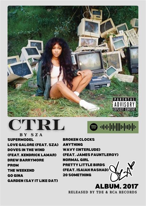 Sza Ctrl Album Poster Custom Printable Wall Art Hip Hop Music Decor